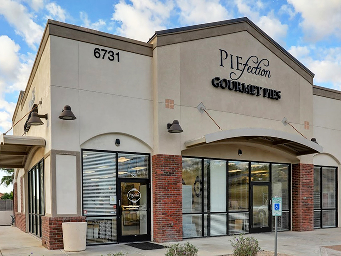 Welcome to PIEfection, where dreams are circular and calories don't count! This charming storefront is like a beacon of hope for dessert lovers everywhere.