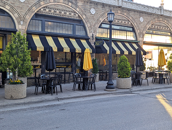 A slice of architectural heaven! This charming brick facade houses more than just baked goods&mdash;it's a portal to pastry paradise.