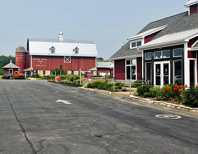 Red barns, blue skies, and endless possibilities! This isn't your grandpa's farm &ndash; it's a slice of Wisconsin heaven where wine flows and worries melt away.