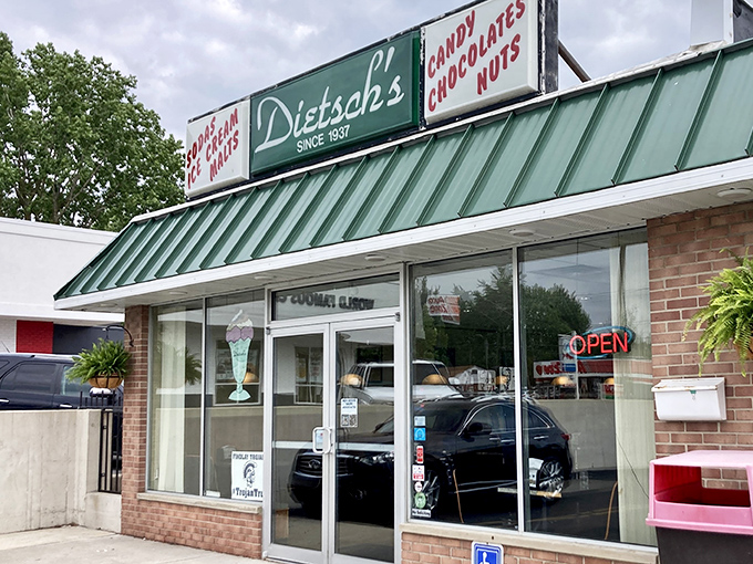 Welcome to Dietsch Brothers, where the green awning beckons like a sweet siren song. This unassuming storefront holds more magic than Willy Wonka's factory!