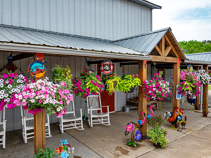 A floral wonderland awaits! This porch could give the Chelsea Flower Show a run for its money.