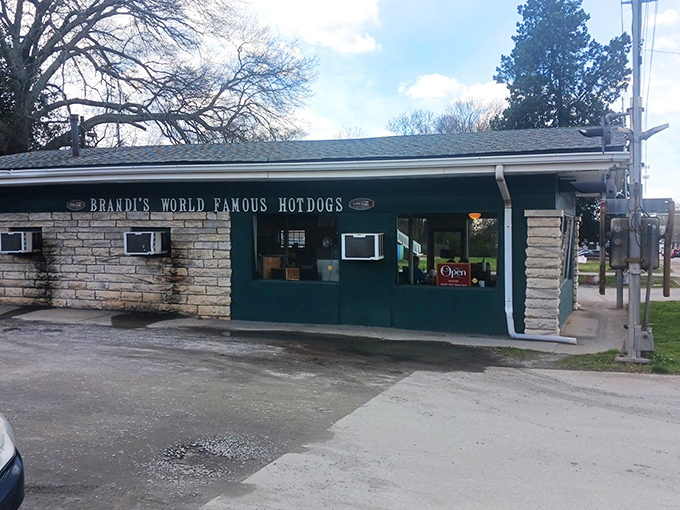 A humble facade with a bold claim: Brandi's World Famous Hot Dogs stands ready to prove its worth. This unassuming spot might just be Marietta's best-kept secret!