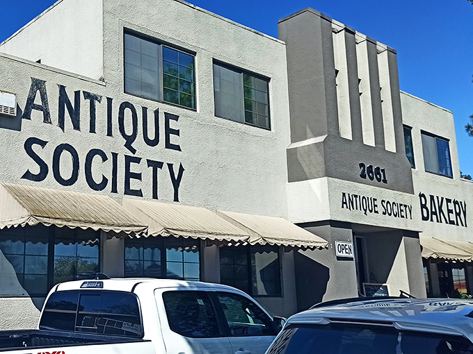 Welcome to Antique Society, where the past comes alive! This unassuming exterior houses a treasure trove of memories waiting to be rediscovered.