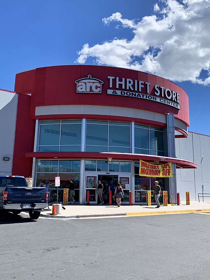 Welcome to bargain paradise! This sprawling red-and-white building isn't just a store—it's a treasure hunter's dream come true.