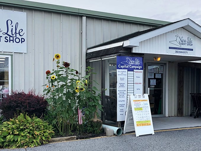 Welcome to the treasure hunter's paradise! New Life Thrift Shop's exterior might be unassuming, but inside lies a world of bargains waiting to be discovered.