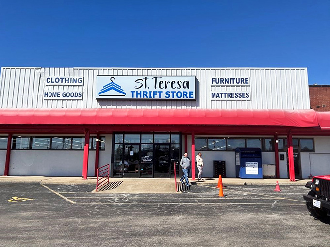 Welcome to the treasure trove! St. Vincent de Paul Thrift Store's unassuming exterior belies the wonders within. It's like finding a secret passage to Narnia, but with more vintage clothing.