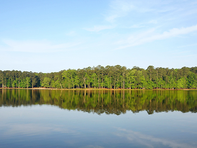 Mirror, mirror on the lake! Shadow Lake's glassy surface reflects the lush forest like nature's own Instagram filter. Talk about a double dose of beauty!