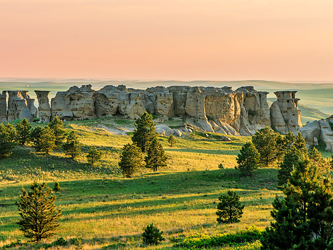 Nature's own Stonehenge? These sandstone formations look like they've been playing Jenga for millions of years!