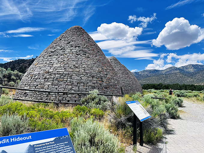 A path less traveled leads to wonders untold. This winding trail through Ward Charcoal Ovens State Historic Park promises adventure and a dash of Nevada's rugged charm.