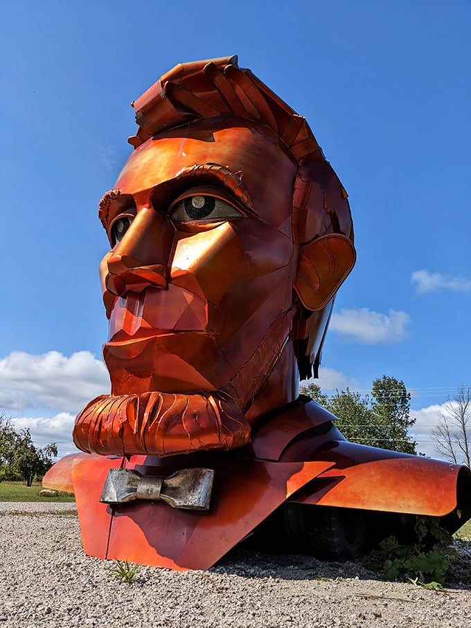 Welcoming you into the wonderfully weird Awakon Park is no other than Abraham Lincoln, in bronze.