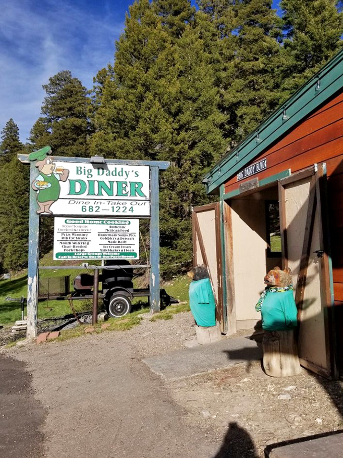 Rustic charm meets mountain magic! Big Daddy's Diner stands tall among the pines, a beacon of comfort food that's more inviting than a warm blanket on a chilly Cloudcroft evening.