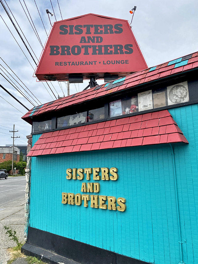 Teal meets brick in this culinary hideaway. Sisters and Brothers stands out like a peacock at a pigeon convention, promising Nashville heat in the heart of Seattle. 