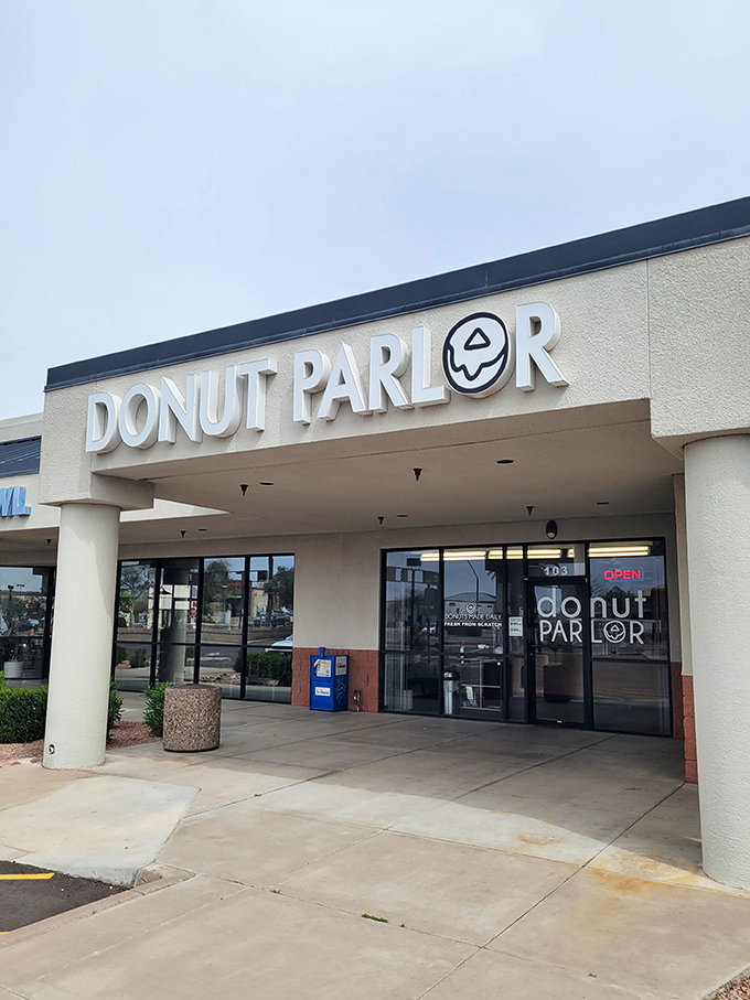 Welcome to donut paradise! The Donut Parlor's unassuming exterior belies the sweet treasures within. It's like finding Willy Wonka's factory in a strip mall.