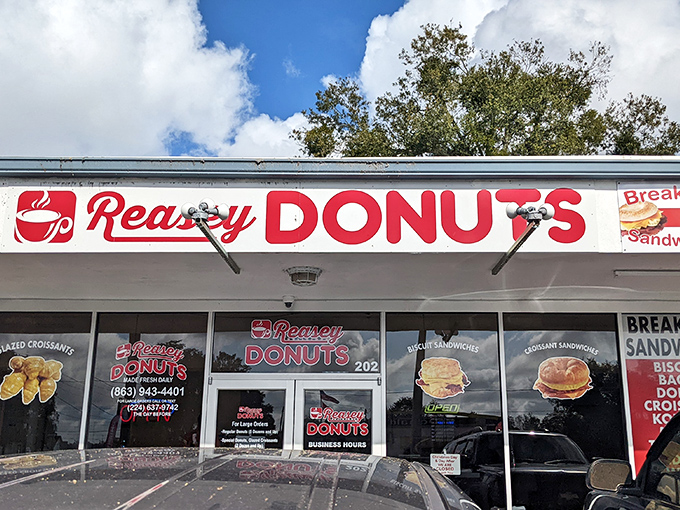 A donut shop that's more than meets the eye! Reasey Donuts' unassuming storefront hides a world of sugary delights waiting to be discovered.