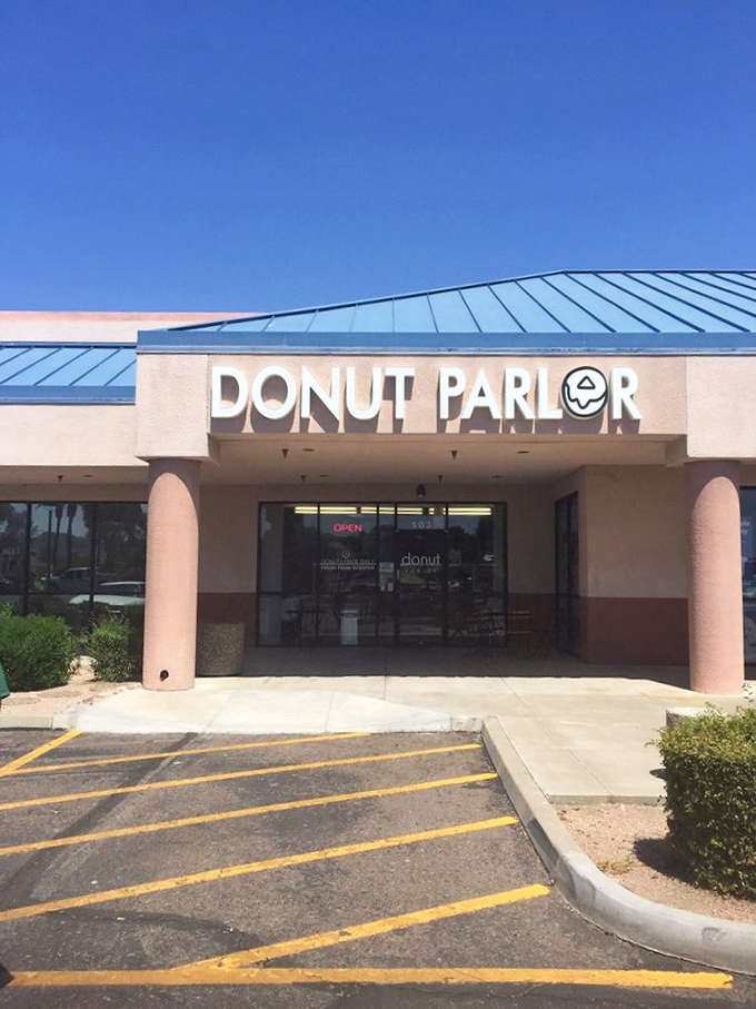 Welcome to donut paradise! The Donut Parlor's unassuming exterior belies the sweet treasures within. It's like finding Willy Wonka's factory in a strip mall.