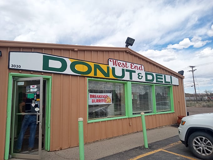 A donut lover's dream come true! This unassuming exterior hides a world of sugary delights waiting to be discovered.