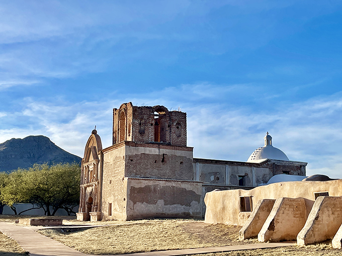 Time-worn yet majestic, this mission stands like a sentinel of history. It's the architectural equivalent of Sean Connery &ndash; rugged, weathered, but undeniably charismatic.