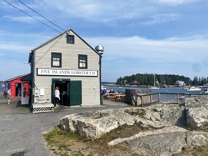 Five Islands Lobster Co. stands like a beacon of deliciousness against the Maine coastline.