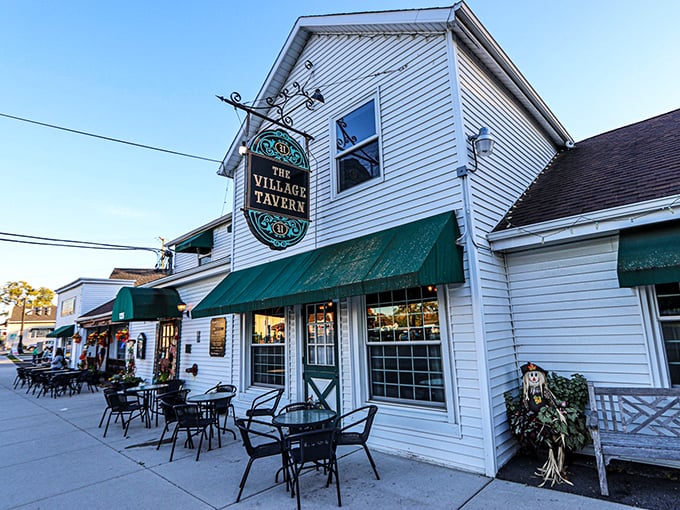 A slice of Americana served with a side of history! The Village Tavern's charming exterior beckons you to step back in time and indulge in some good old-fashioned hospitality.