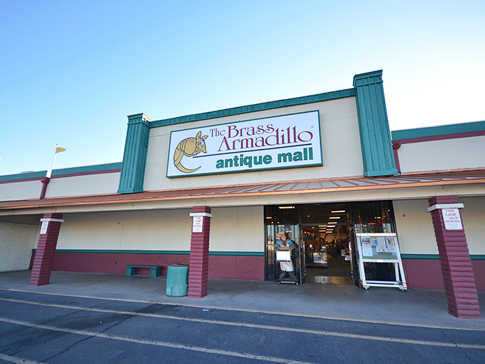 Welcome to the Brass Armadillo, where time travel is just a step through these doors! This antique wonderland promises adventures that'll make your wallet quiver with excitement.