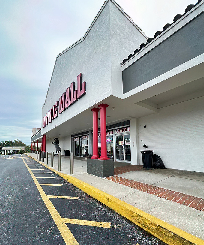 Welcome to the time machine! Lakeland Antique Mall's unassuming exterior hides a treasure trove of memories waiting to be rediscovered.