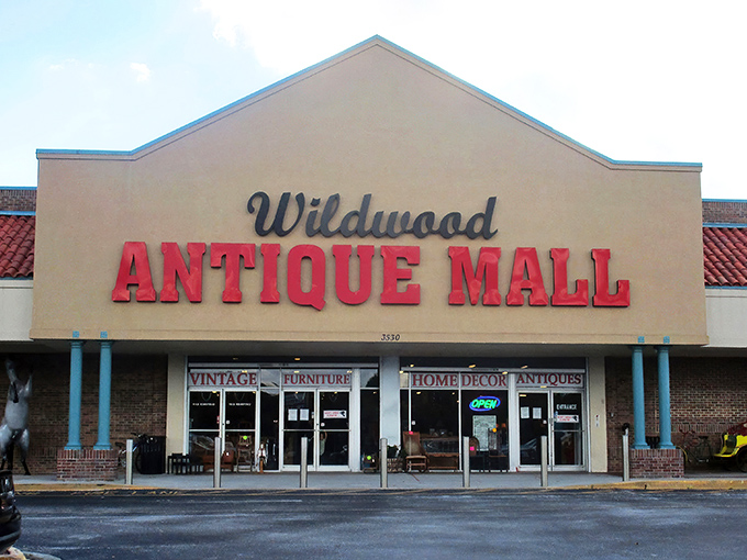 Welcome to the time machine! Lakeland Antique Mall's unassuming exterior hides a treasure trove of memories waiting to be rediscovered.
