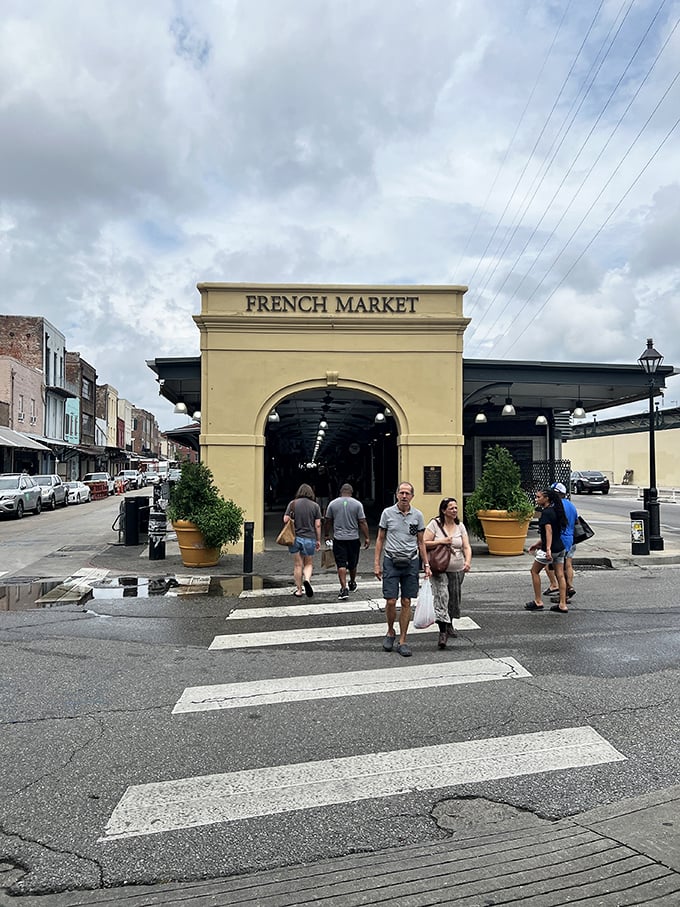 Step right up to the French Market, where history and haggling collide! This iconic archway is your portal to a world of wonders and wallet-friendly finds.