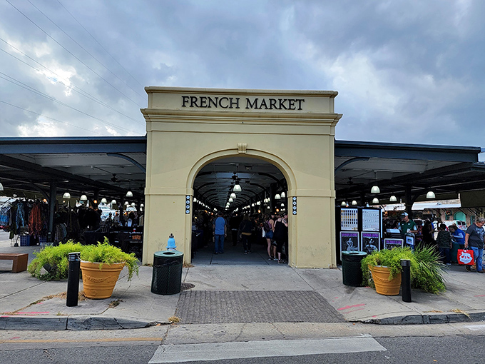 Step right up to the French Market, where history and haggling collide! This iconic archway is your portal to a world of wonders and wallet-friendly finds.