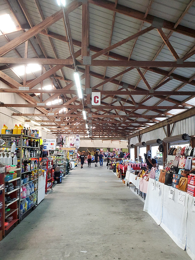 Welcome to the treasure hunter's playground! Miller's Flea Market sprawls before you, promising adventures in bargain hunting and potential tetanus shots. 