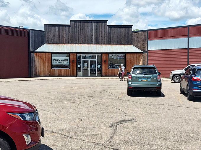 Welcome to Peddlers Market, where rustic charm meets treasure-hunting paradise! This unassuming exterior hides a world of wonders waiting to be discovered inside.