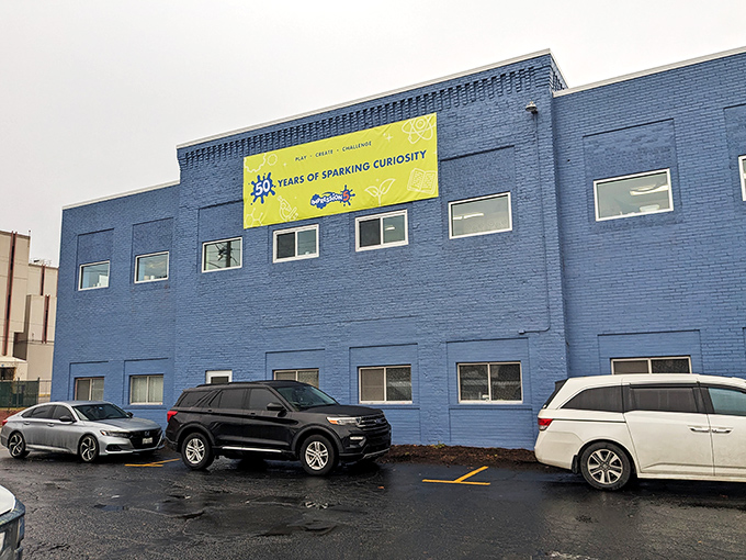 Blue-tiful science! This vibrant building isn't just eye-catching; it's a beacon of curiosity, promising 50 years of mind-sparking adventures inside.