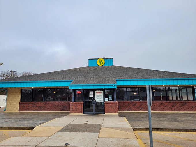 A blue beacon of breakfast bliss! Delano's Diner stands ready to satisfy your morning cravings, like a lighthouse guiding hungry sailors to shore.