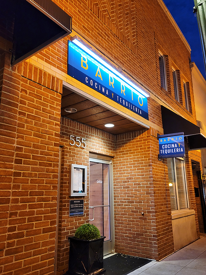 Fiesta central! Barrio's inviting patio beckons like a siren song of sizzling fajitas and frosty margaritas.