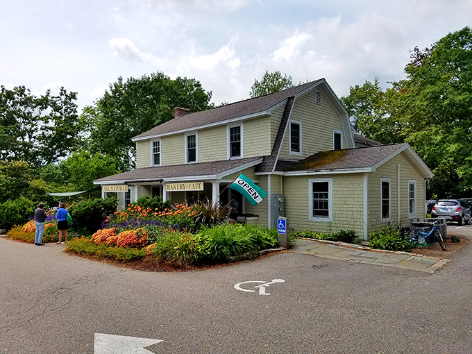 A yellow farmhouse turned bakery paradise? Beach Pea Baking Co. is where New England charm meets carb heaven. Prepare for a floral welcome and irresistible aromas!