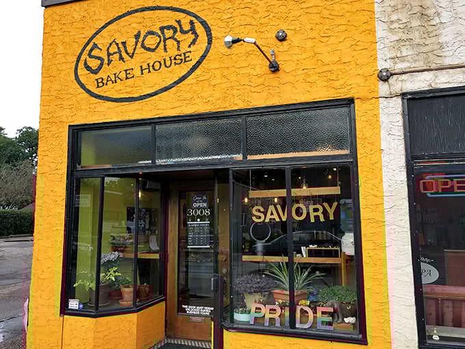 Sunshine on a corner! This cheery yellow bakehouse is like a beacon of hope for carb enthusiasts. Savory by name, savory (and sweet) by nature.