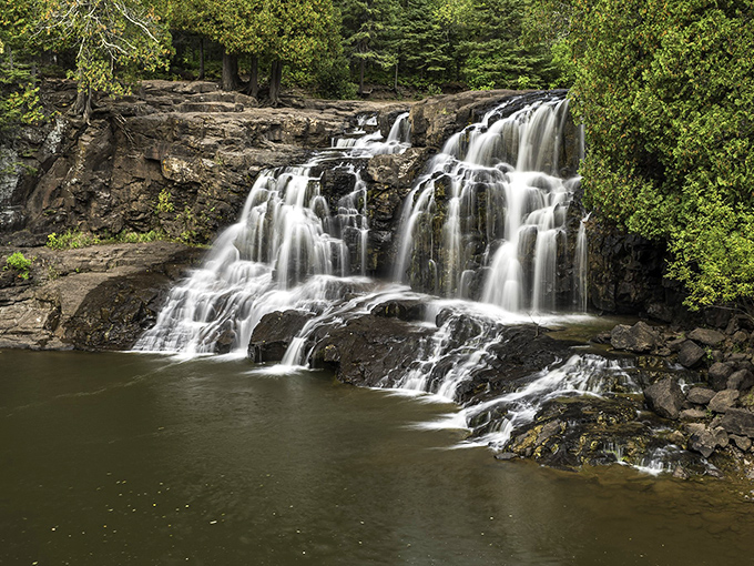 Nature's own water park! These cascading falls at Gooseberry are like Mother Earth's version of a multi-tiered fountain &ndash; only way cooler and with 100% more fish.