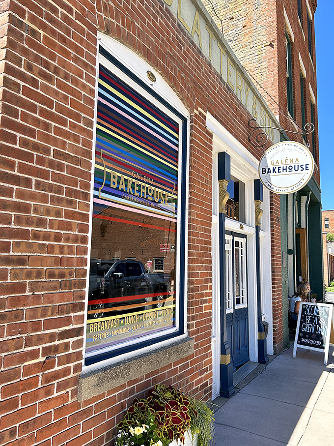 Step into a storybook! This charming facade is like Willy Wonka's factory, if he traded chocolate for muffins and moved to small-town Illinois.