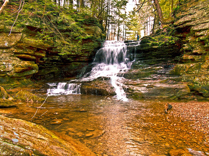 Nature's own multi-tiered cake, frosted with rushing water. Honey Run Waterfall serves up slices of serenity, no fork required!