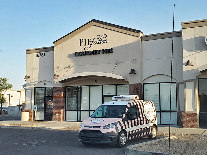 Welcome to PIEfection, where dreams are circular and calories don't count! This charming storefront is like a beacon of hope for dessert lovers everywhere.