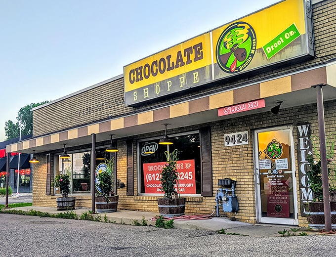 Welcome to chocolate heaven! Droolin' Moose's storefront is like a beacon of sweetness, calling all candy lovers home.