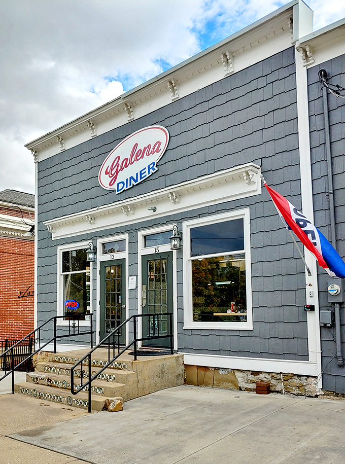 A diner that's more than just a pit stop! Galena Diner's charming exterior promises comfort food that'll hug your soul and tickle your taste buds.