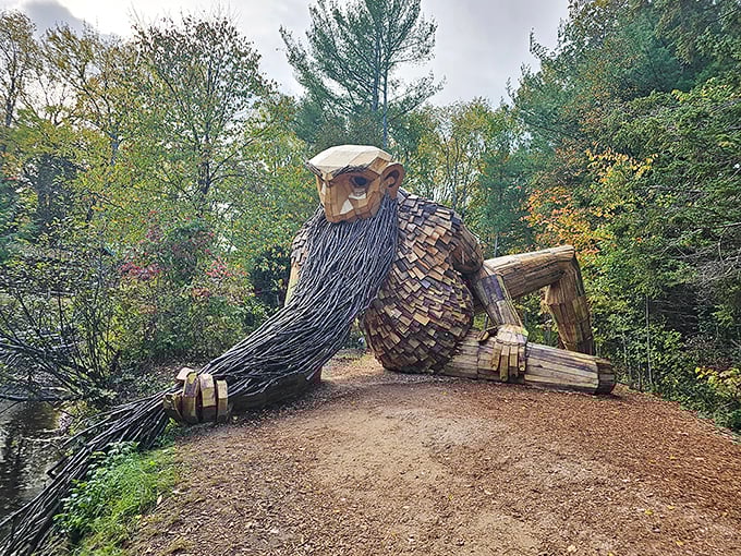 "Who's been eating my porridge?" Move over, Goldilocks! Benny the Beard Fisher is the new forest dweller in town, lounging by the river like he owns the place.