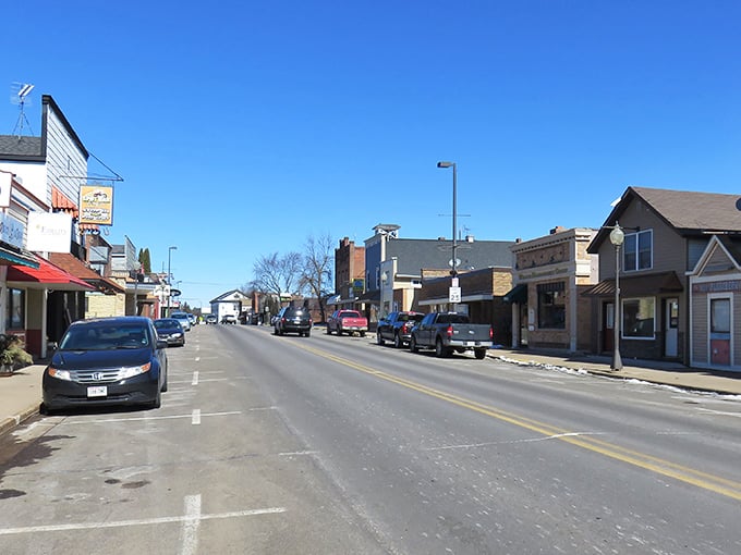 Main Street magic! Cumberland's downtown is like a time machine with a sense of humor - where every storefront tells a story.