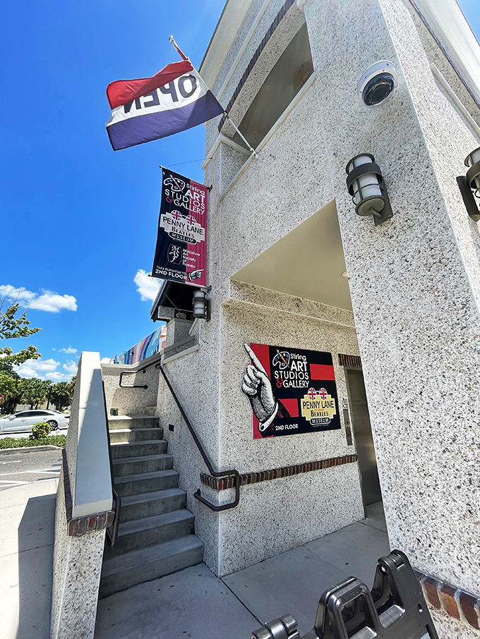 "Welcome to Penny Lane!" This unassuming exterior hides a treasure trove of Beatles memorabilia that would make even the Fab Four do a double-take.