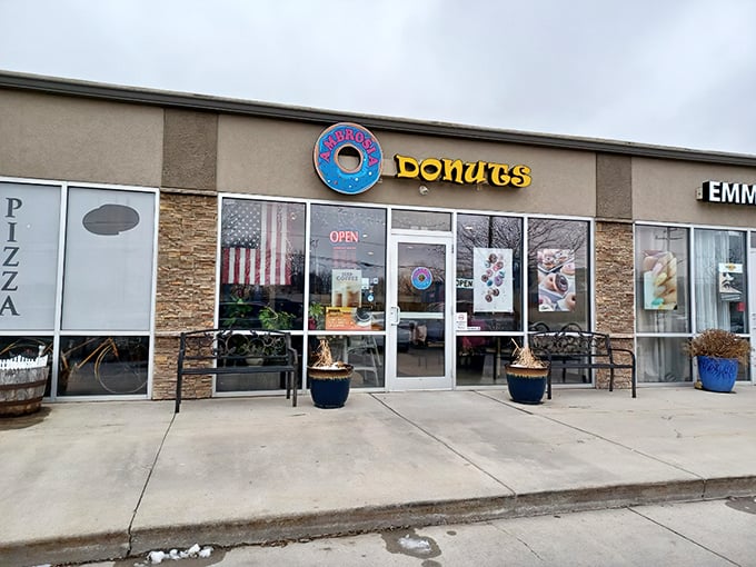 Welcome to donut paradise! Ambrosia's storefront promises a world of sweet delights, with a dash of small-town charm that'll make your taste buds do a happy dance.