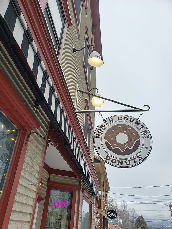 Step into a world where calories don't count! North Country Donuts' charming exterior promises sweet adventures within.