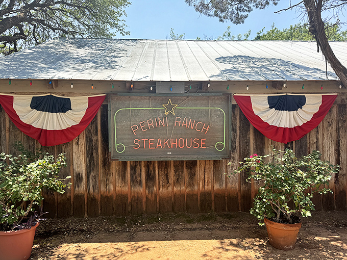 Welcome to flavor country! Perini Ranch Steakhouse's rustic charm and patriotic flair promise a dining experience that's as American as apple pie... but with better steaks.