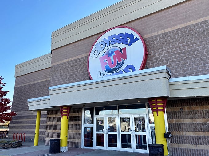 Welcome to the mothership of fun! Odyssey Fun World's entrance promises a cosmic adventure that'll make your inner child do backflips.