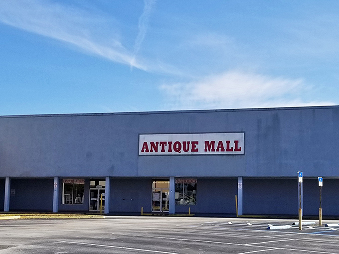 Antique Mall or "Time Machine"? This unassuming facade hides a treasure trove of nostalgia that'll make you question what decade you're in.