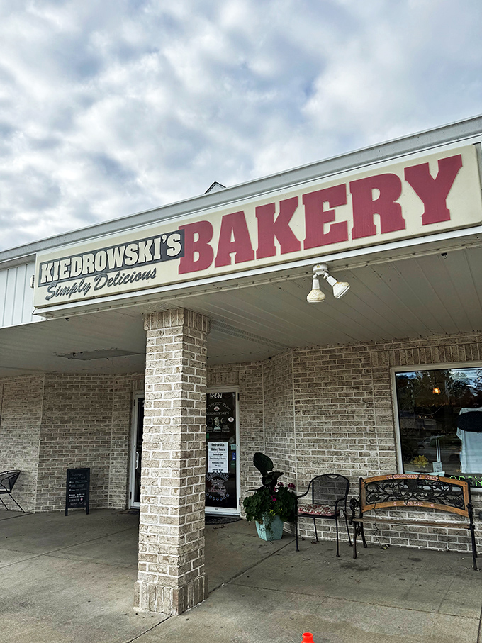 "Simply Delicious" indeed! This charming brick facade promises a sugar-coated adventure that'll make your taste buds do a happy dance.